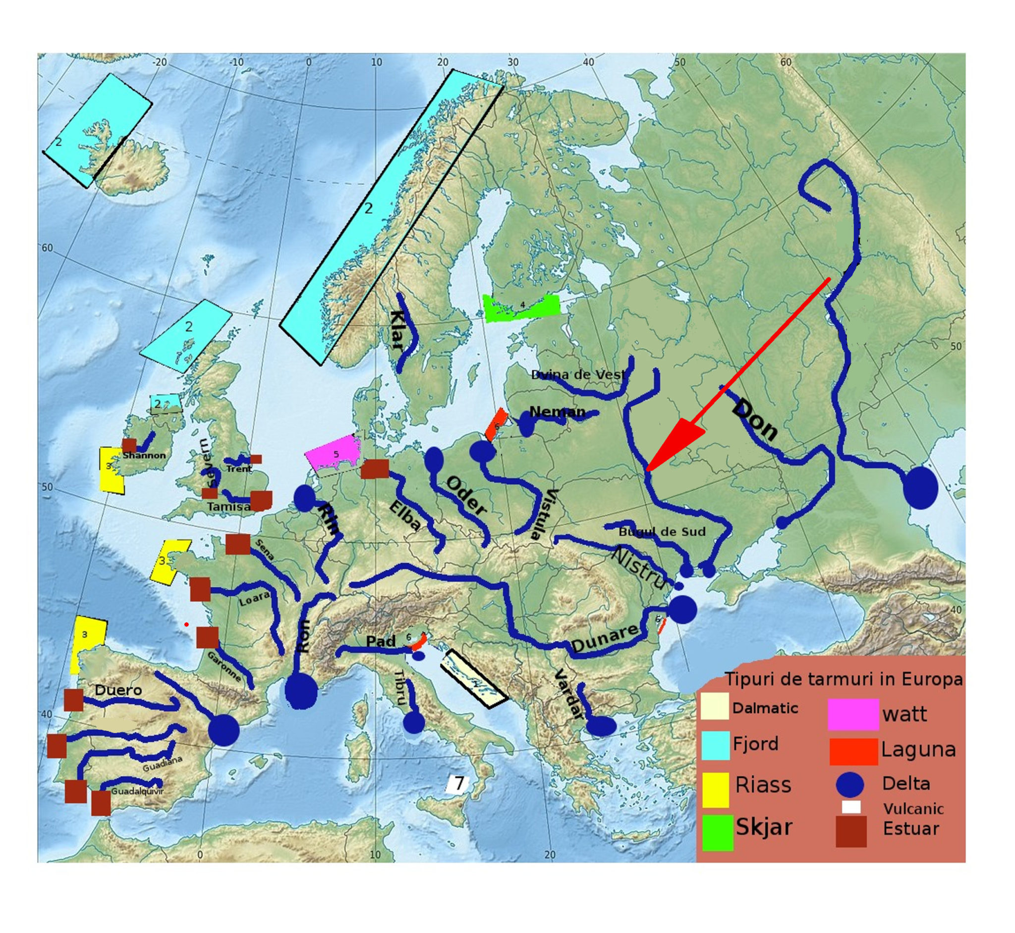 Hidrografia Europei joc geografie